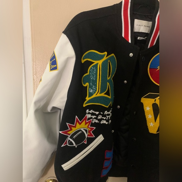 Jackets & Coats | Multicolored Varsity Bomber Jacket With Patches ...